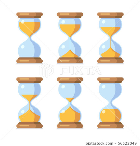 Cartoon hourglass. Antique sand clock sprite... - Stock Illustration ...