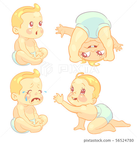 Beauty cartoon emotion baby set - Stock Illustration [56524780] - PIXTA