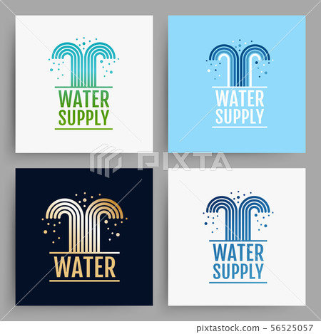 Water supply logo design. Cards collection - Stock Illustration ...
