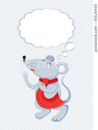 Flat Mice with thought cloud vector... - Stock Illustration [56526450 ...