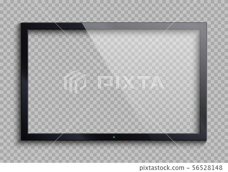 Empty tv frame with reflection and transparency... - Stock Illustration ...