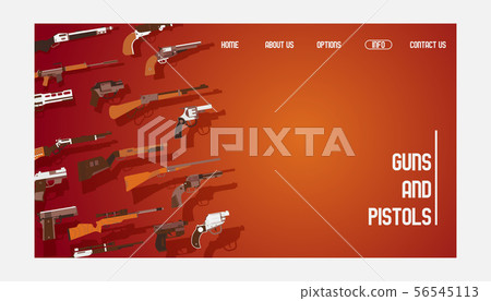 Guns and pistols banner website design vector... - Stock Illustration ...