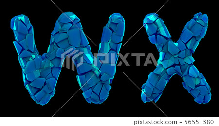Letter set W, X made of 3d render plastic... - Stock Illustration ...