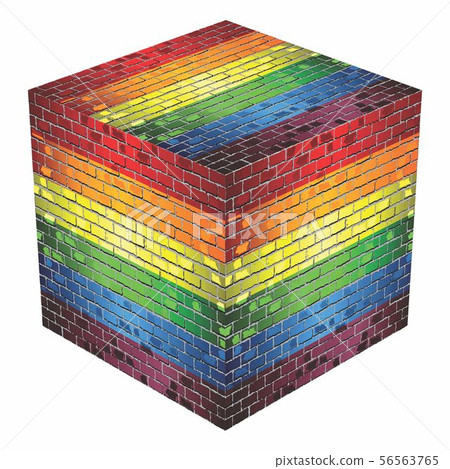 Gay pride Cube in made of bricks - Stock Illustration [56563765] - PIXTA