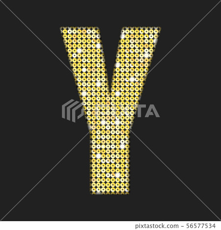 Vector gold glitter or sequins letter - Y. - Stock Illustration ...