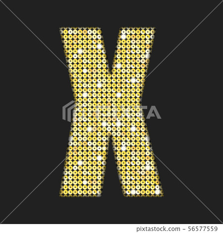 Vector gold glitter or sequins letter - X. - Stock Illustration ...
