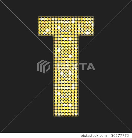 Vector gold glitter or sequins letter -T. - Stock Illustration ...