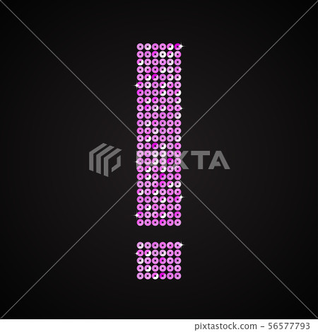 Vector pink glitter sequins sign exclamation mark. - Stock Illustration ...