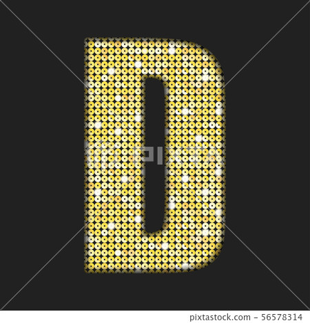 Vector gold glitter or sequins letter - D. - Stock Illustration ...