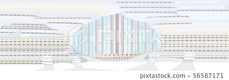 modern library hall interior empty no people... - Stock Illustration ...