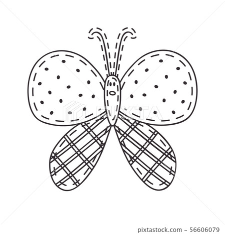 Cute hand drawn butterfly - Stock Illustration [56606079] - PIXTA