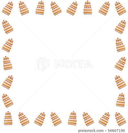 Square frame with cakes on a white background - Stock Illustration ...
