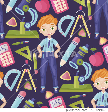 Seamless vector school pattern. - Stock Illustration [56609962] - PIXTA
