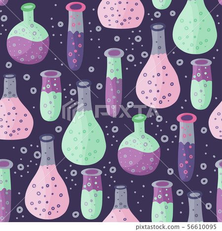 Seamless vector school pattern with test tube. - Stock Illustration ...