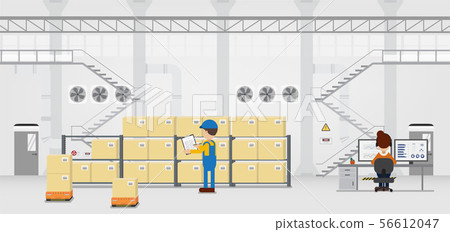 Work process in warehouse - Stock Illustration [56612047] - PIXTA