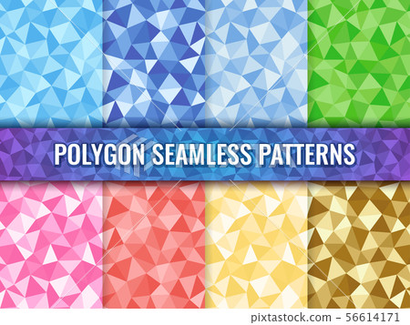 Polygon seamless pattern set - Stock Illustration [56614171] - PIXTA