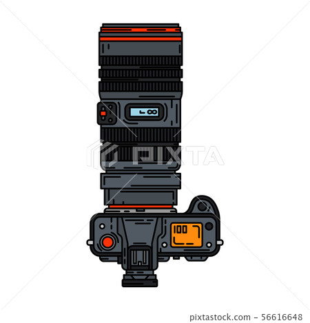 Color vector icon with digital slr professional... - Stock Illustration ...