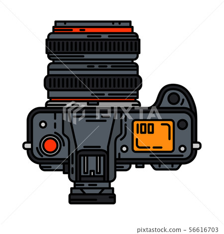 Color vector icon with digital slr professional... - Stock Illustration ...