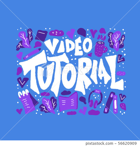 Tutorial concept. Vector word and decoration. - Stock Illustration ...