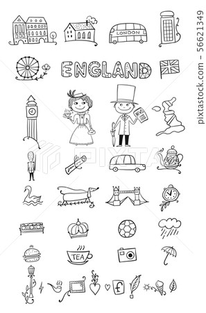 Travel to England. Icons set for your design-插圖素材 [56621349] - PIXTA圖庫