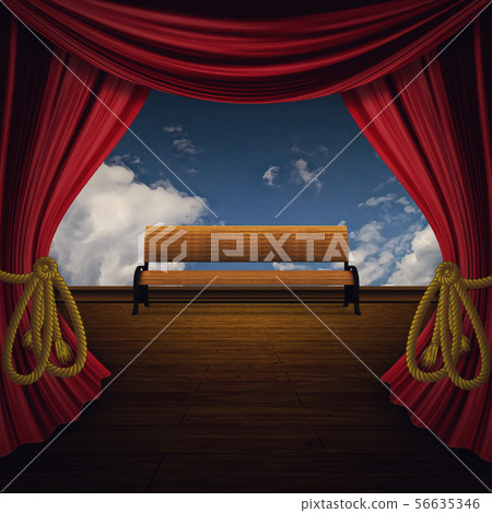 Stage with Bench - Stock Illustration [56635346] - PIXTA