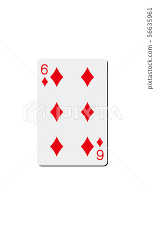 Playing card diamond 6 - Stock Illustration [56635961] - PIXTA