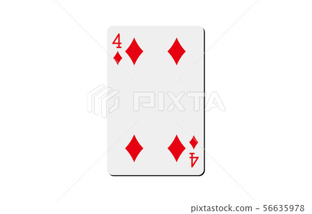 Playing card diamond 4 - Stock Illustration [56635978] - PIXTA