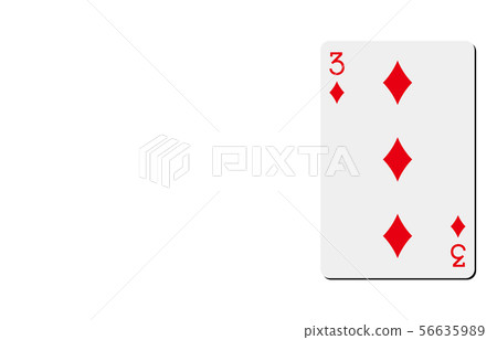 Playing card diamond 3 - Stock Illustration [56635989] - PIXTA