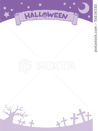 Cute halloween frame [purple] [vertical] - Stock Illustration [56636580 ...