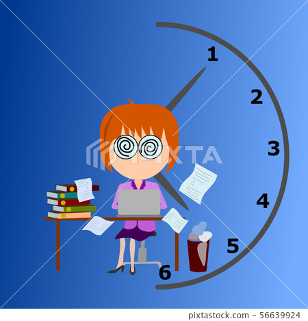 Business women working on busy time vector - Stock Illustration ...