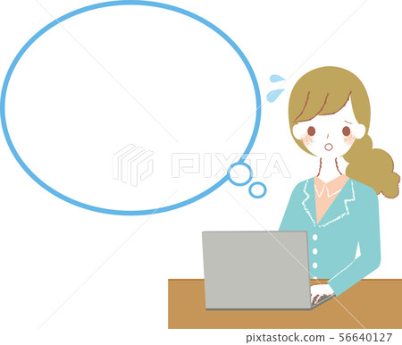 Female personal computer illustration impatient... - Stock Illustration ...