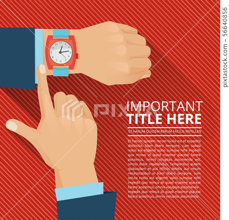 Businessman looking on the hand watch. Vector... - Stock Illustration ...