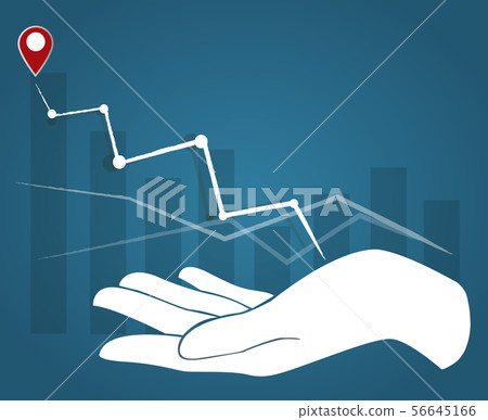big hand holding high graph - Stock Illustration [56645166] - PIXTA