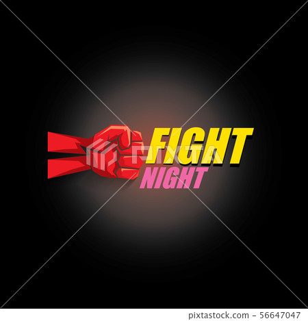Fight night vector modern poster with text and... - Stock Illustration ...