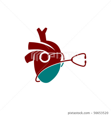 Heart attack risk vector logo icon design - Stock Illustration ...