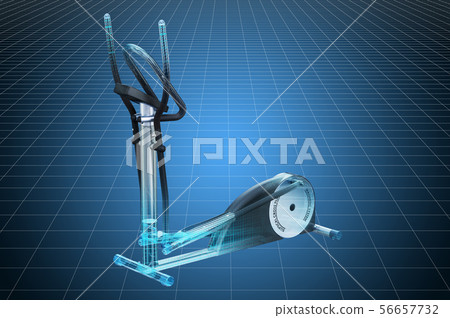 Visualization 3d cad model of elliptical trainer - Stock Illustration ...