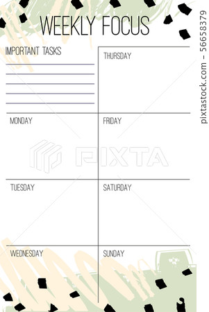 Weekly focus Planner Template - Stock Illustration [56658379] - PIXTA