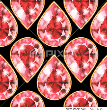 Seamless red gemstones background on black - Stock Illustration ...