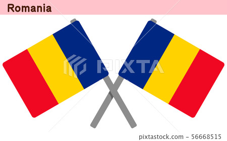 Crossed romanian flag - Stock Illustration [56668515] - PIXTA