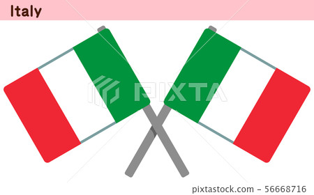 Crossed italian flags - Stock Illustration [56668716] - PIXTA