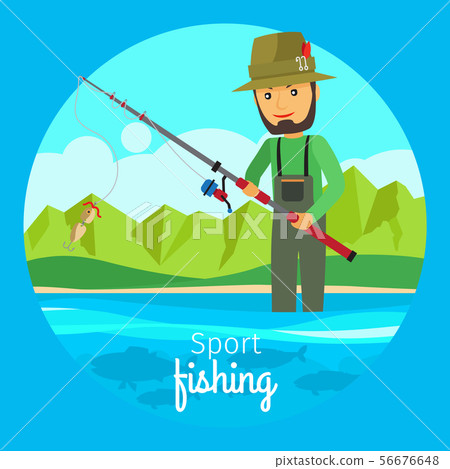 Sport fishing vector concept - Stock Illustration [56676648] - PIXTA