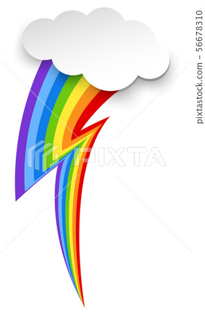 Rainbow in thunder shape - Stock Illustration [56678310] - PIXTA