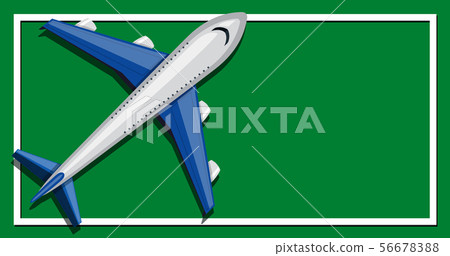 Border template with airplane flying - Stock Illustration [56678388 ...
