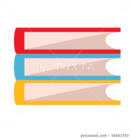 Colored red blue yellow books - Stock Illustration [56683793] - PIXTA