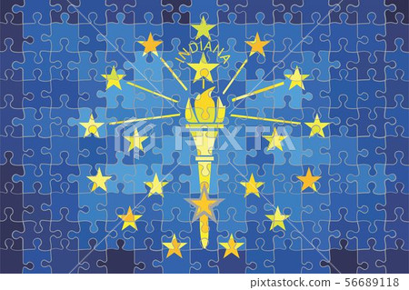 Indiana flag made of puzzle background - Stock Illustration [56689118 ...
