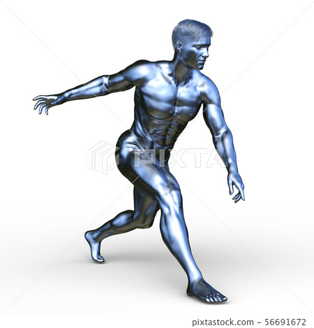 Silver male statue - Stock Illustration [56691672] - PIXTA