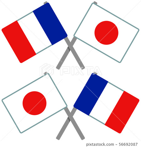 French and Japanese flags - Stock Illustration [56692087] - PIXTA