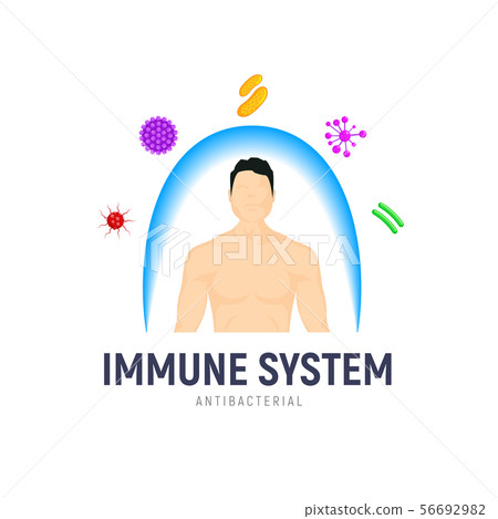 Immune system vector icon logo. Health bacteria... - Stock Illustration ...
