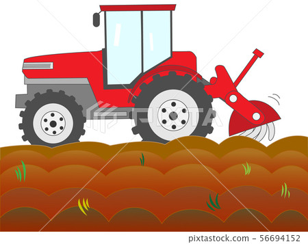 Plowing with tractor - Stock Illustration [56694152] - PIXTA