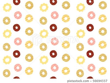 Donut pattern white background - Stock Illustration [56694337] - PIXTA